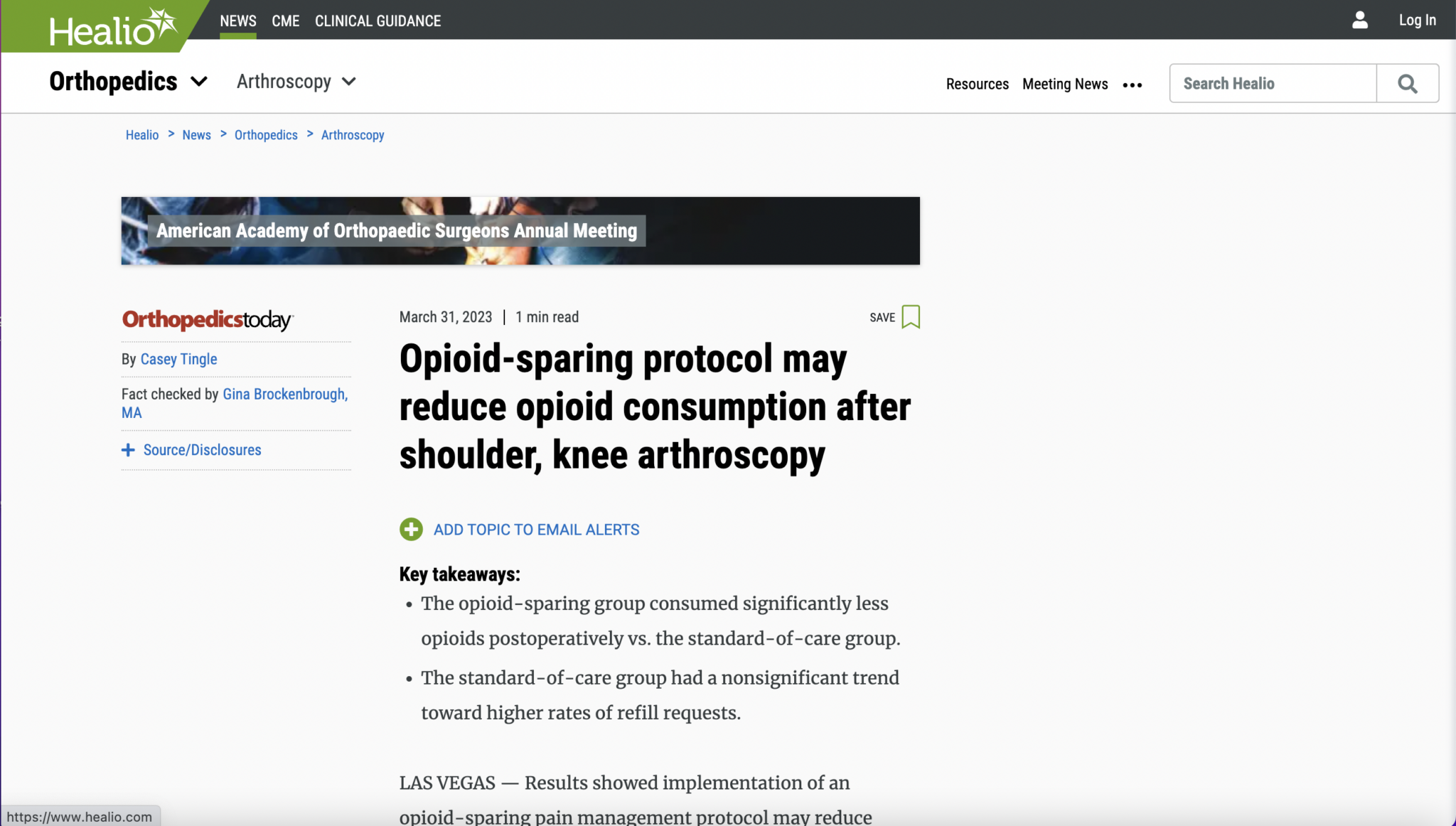 Dr. Nolan Horner on Opioid-Sparing Protocols | Genesis Ortho